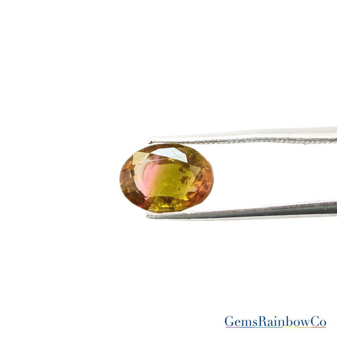 Turmalina natural 10X7mm 3 quilates Oval Facetado Multicolor Piedras ...