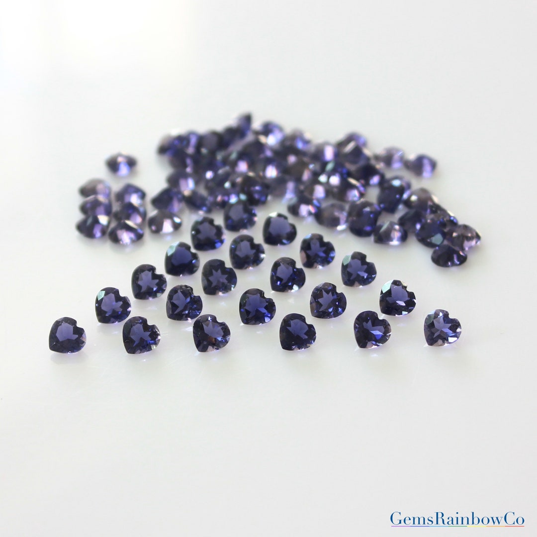 Blue Iolite Heart 5 Mm and 6 Mm Faceted Natural Loose Gemstone AAA ...