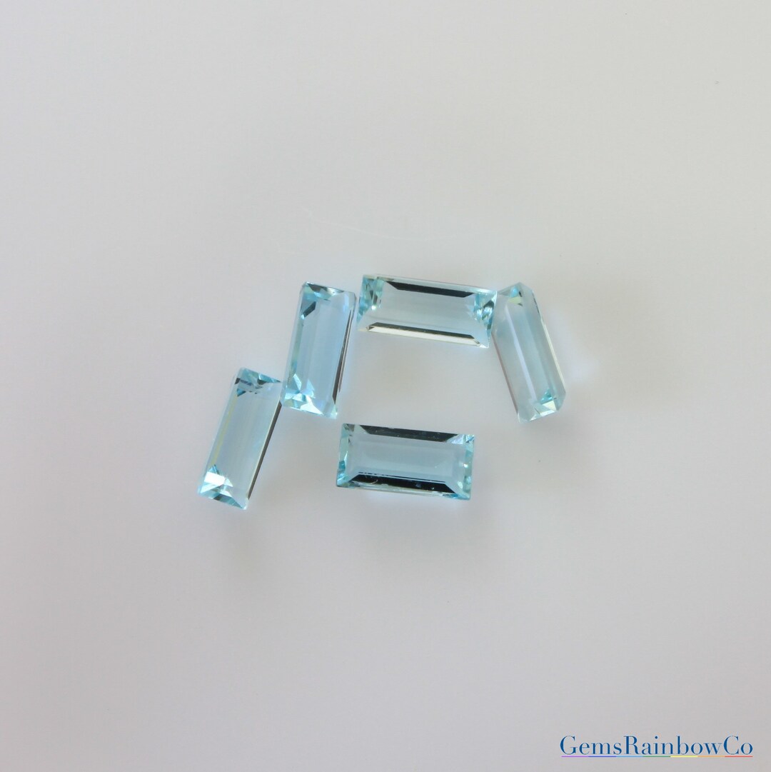Natural Aquamarine Baguette Cut Faceted 3x2mm, 4x2mm, 6x3mm, 8x4mm and ...