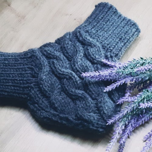 Gray Knit Smitten Mittens Grey Lovers Gloves Gift for | Etsy