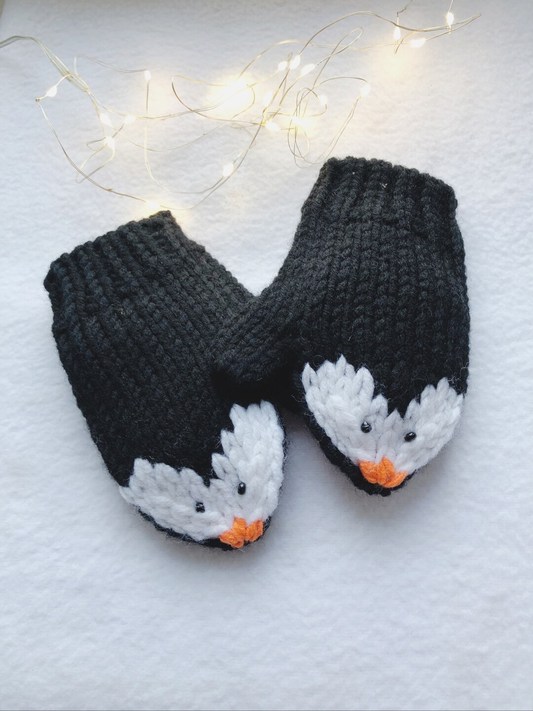 Animal Mittens With Penguins, Knit Wool Gloves for Baby and Toodler - Etsy