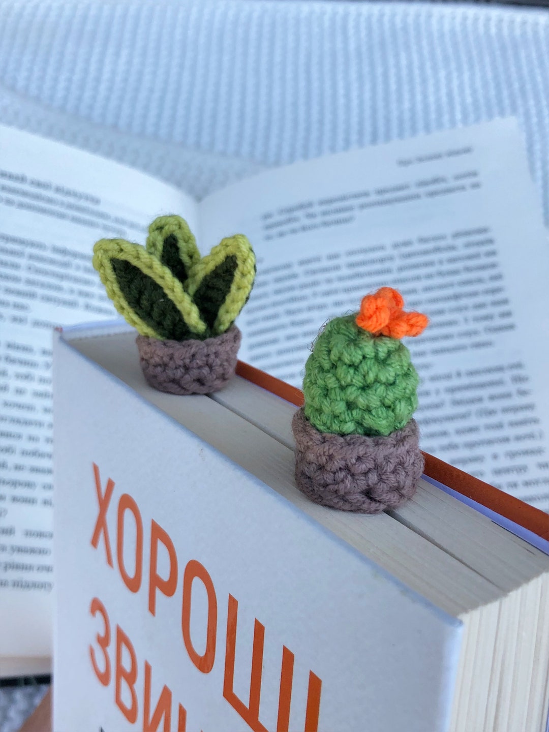 Cute Bookmarks, Crochet Plant, Set of Crochet Succulent and Cactus - Etsy