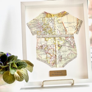 Personalized World Map Newborn Gift, Baby Name Sign, Custom Baby ...