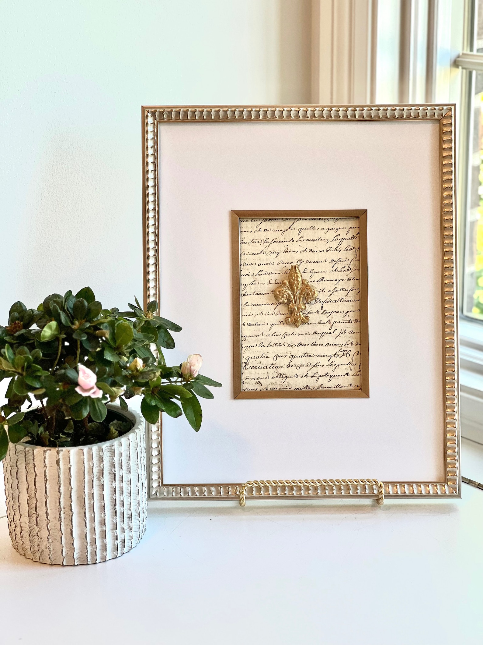 Framed Intaglio on Vintage French Paper, Grandmillenial Wall Art, Fleur ...