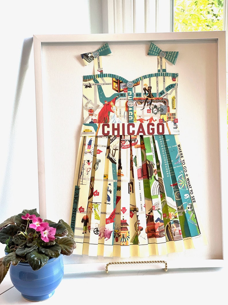 Chicago Tourist Map Art Chicago Baby Gift Hometown Print - Etsy