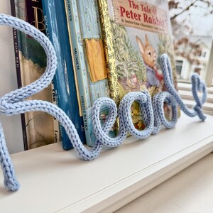 Knitted Read Sign, Bookcase Decor, Crochet Name, Reading Nook Decor ...