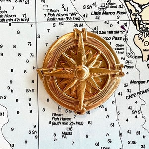 Customized Nautical Chart and Compass Rose Framed Artwork, Nautical ...