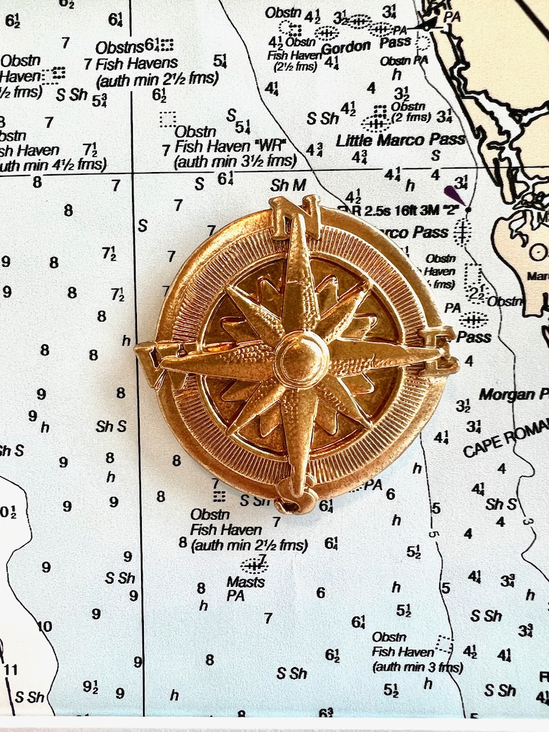 Customized Nautical Chart and Compass Rose Framed Artwork - Etsy