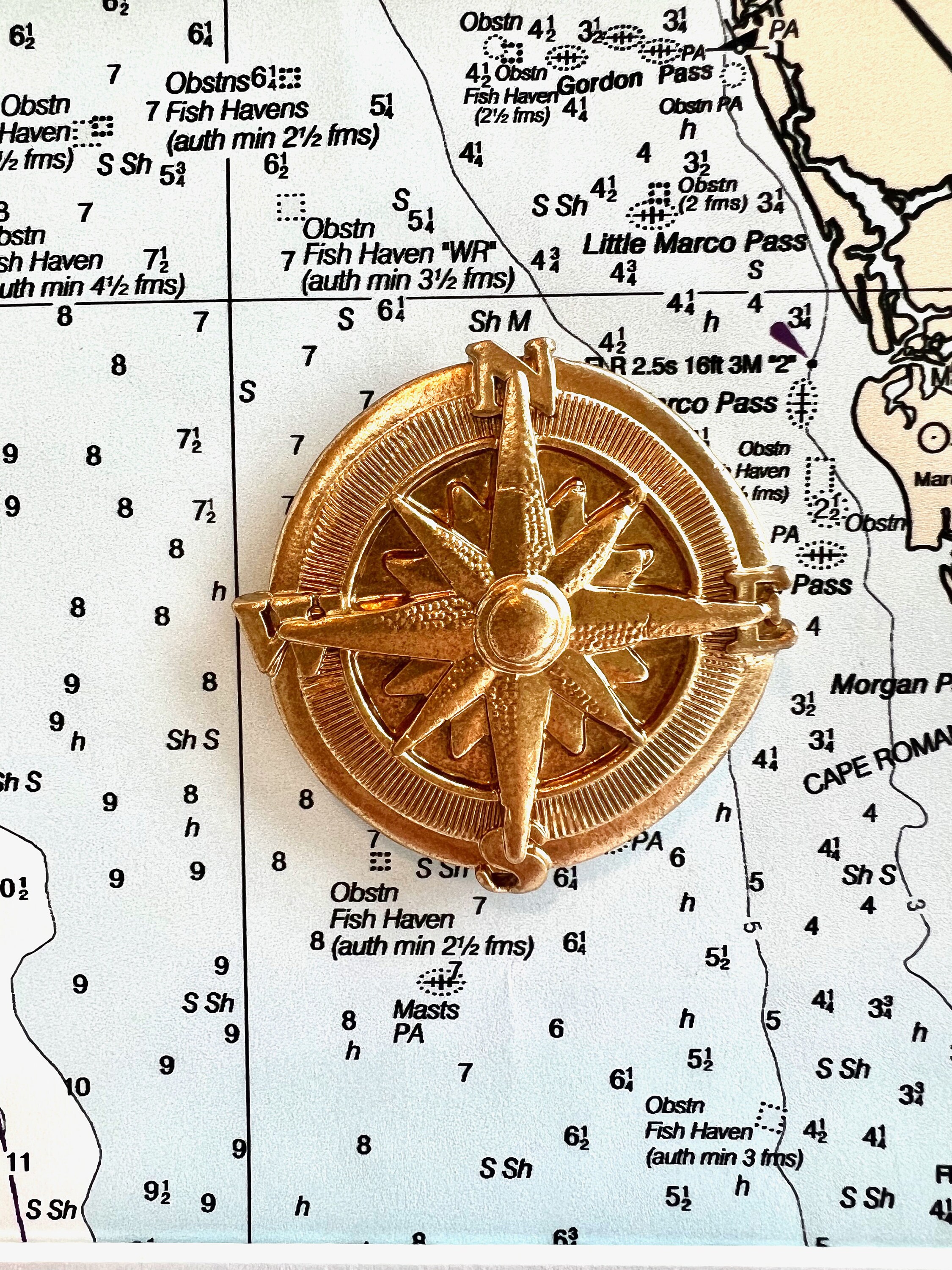 Customized Nautical Chart and Compass Rose Framed Artwork - Etsy