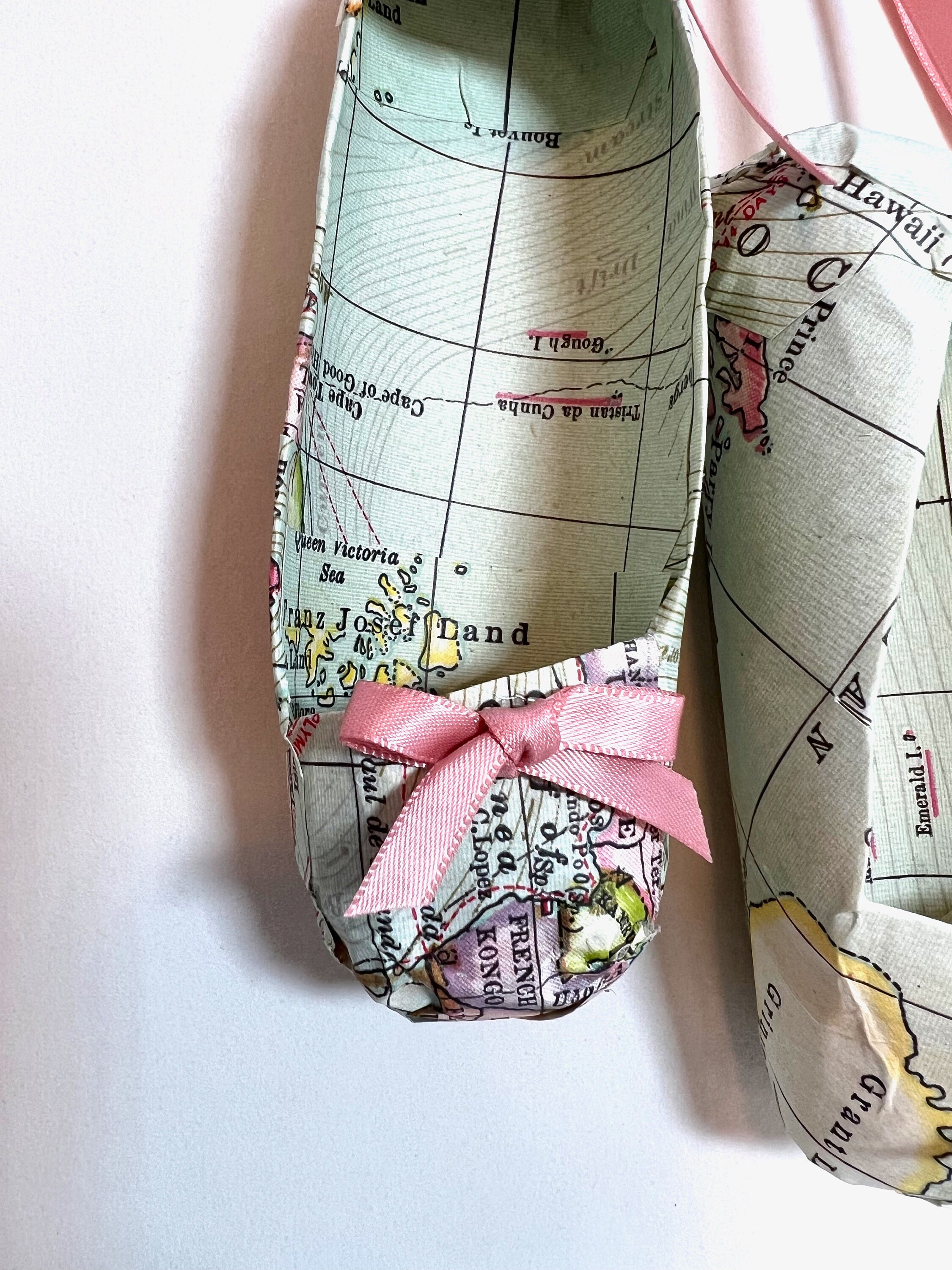 World Map Paper Ballet Slippers Wall Art Ballerina Theme - Etsy