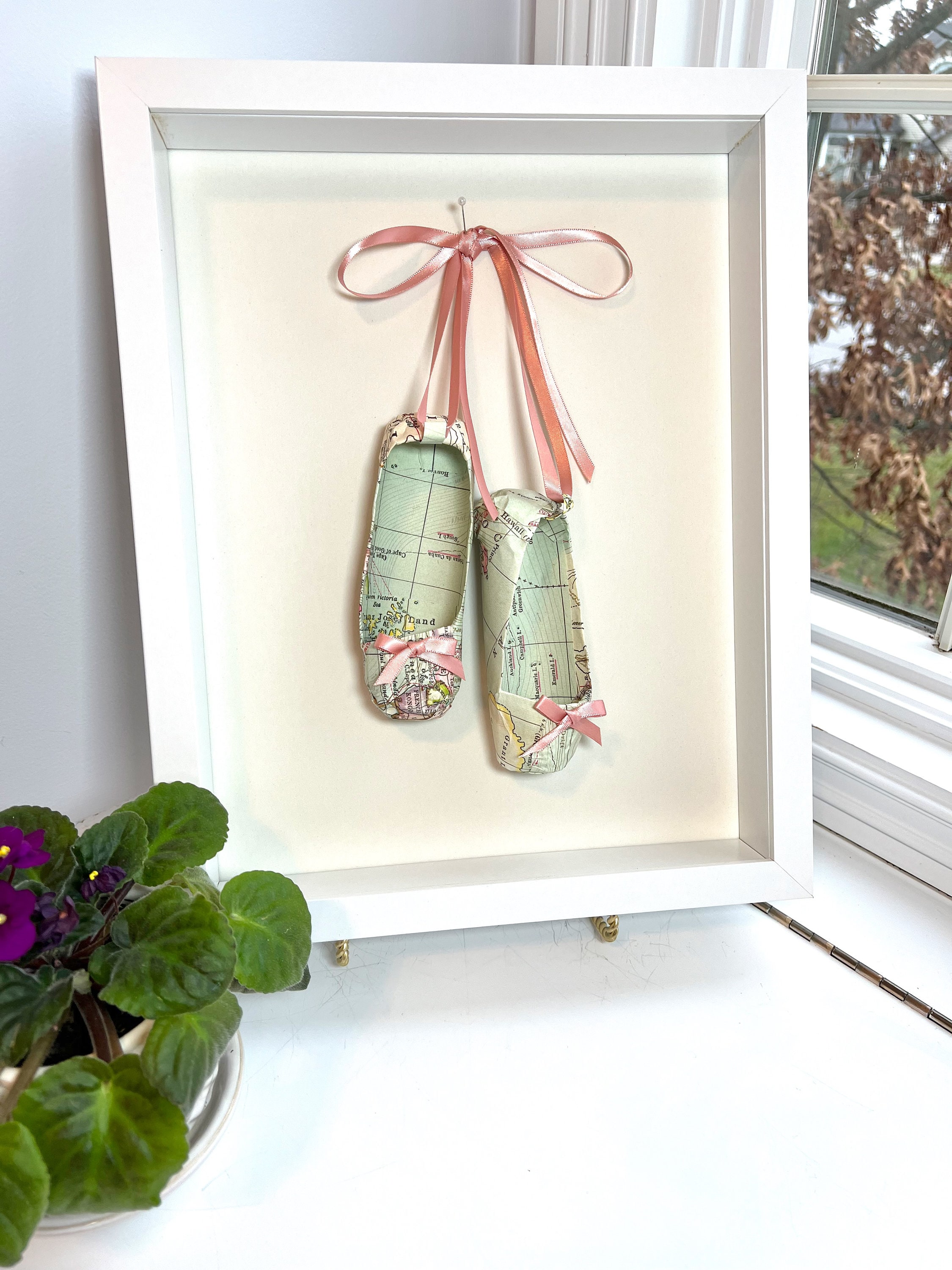 World Map Paper Ballet Slippers Wall Art Ballerina Theme - Etsy