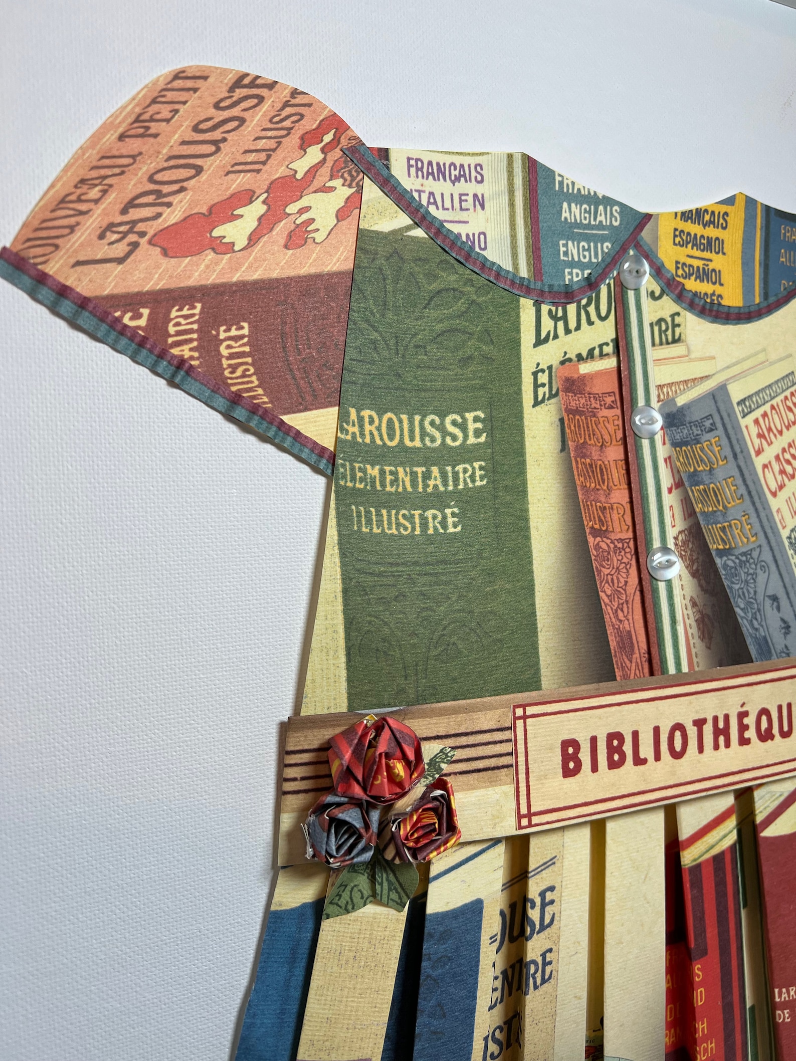 Vintage Style French Book Print Dress Wall Hanging, Read Classroom ...