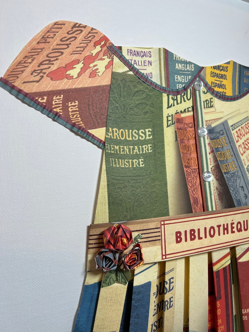 Vintage Style French Book Print Dress Wall Hanging, Read Classroom ...