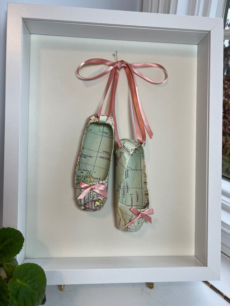 World Map Paper Ballet Slippers Wall Art Ballerina Theme - Etsy