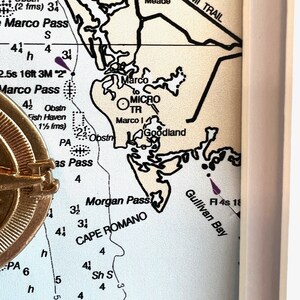 Customized Nautical Chart and Compass Rose Framed Artwork, Nautical ...