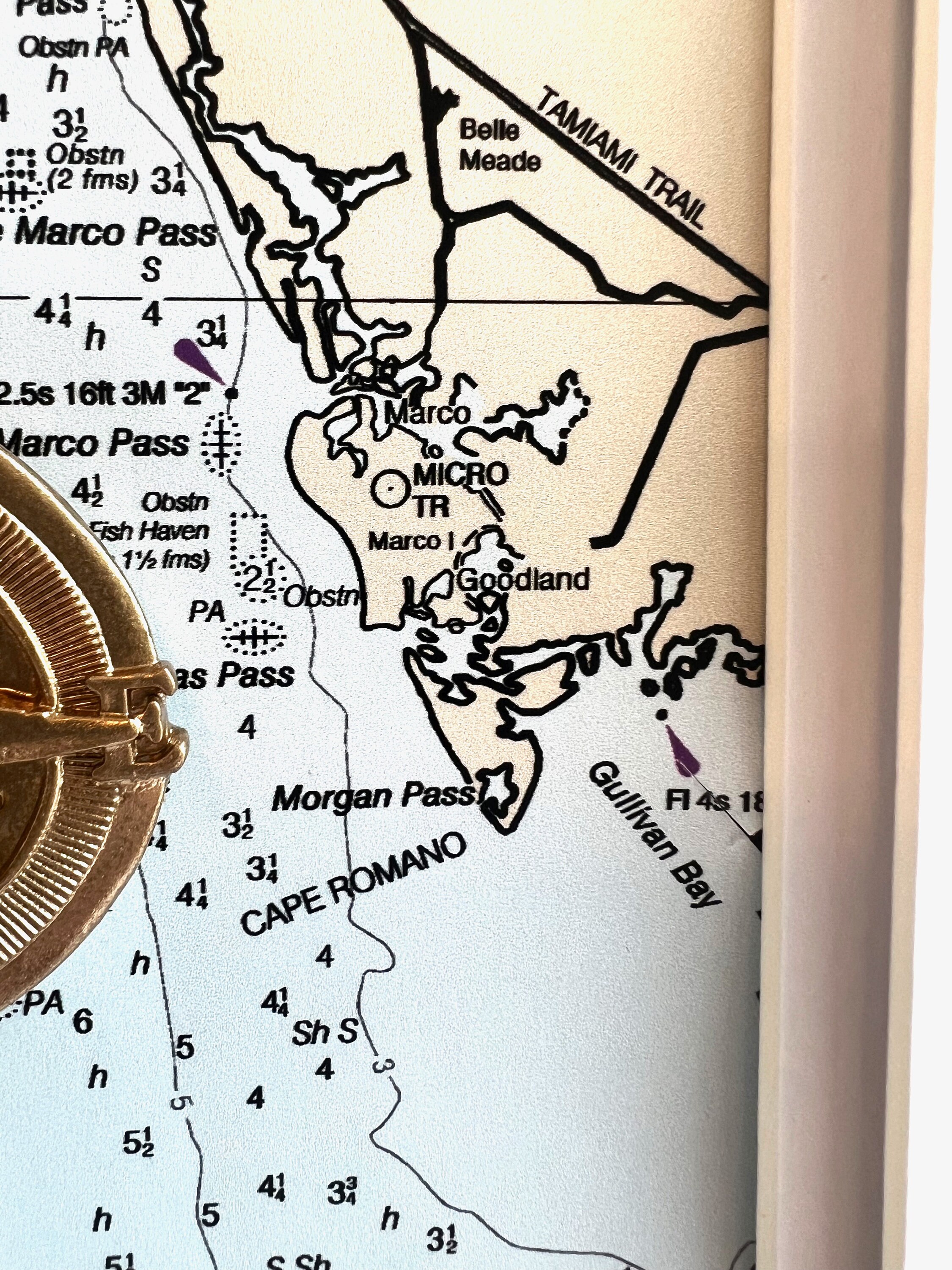 Customized Nautical Chart and Compass Rose Framed Artwork - Etsy