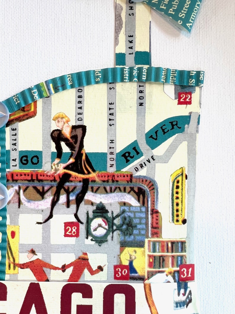 Chicago Tourist Map Art Chicago Baby Gift Hometown Print - Etsy