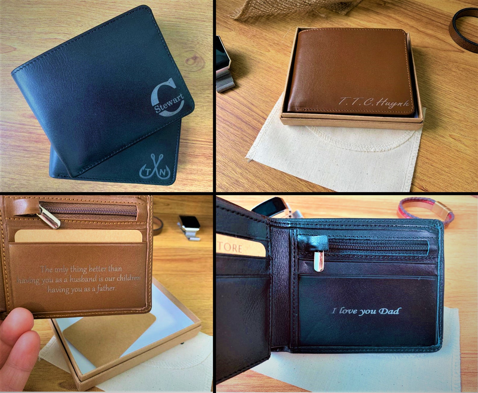 Personalized Leather Wallet Personalized wallet Personalized | Etsy