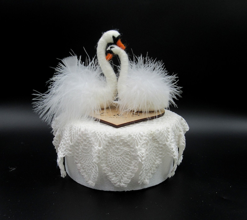 Swan Wedding Cake Topper Personalized Swan Cake Topper Unique | Etsy