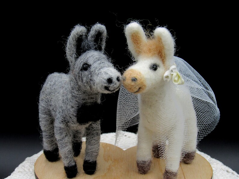Donkey Wedding Cake Topper Donkey Groom and Bride Wedding Gift | Etsy