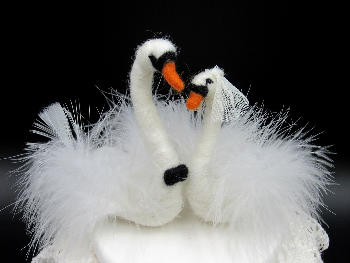 Swan Wedding Cake Topper Personalized Swan Cake Topper Unique - Etsy
