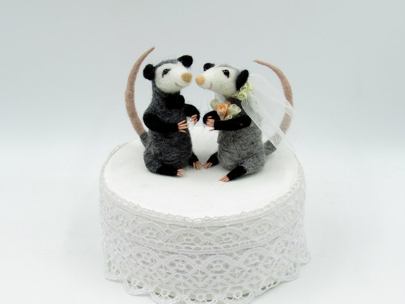 Possum Wedding Cake Topper Opossum Groom and Bride - Etsy