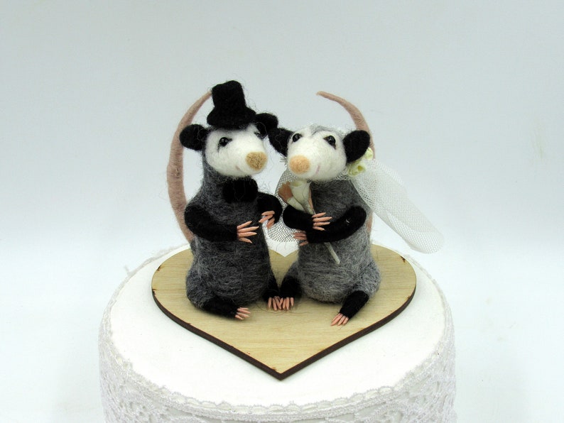 Possum Wedding Cake Topper Opossum Groom and Bride - Etsy