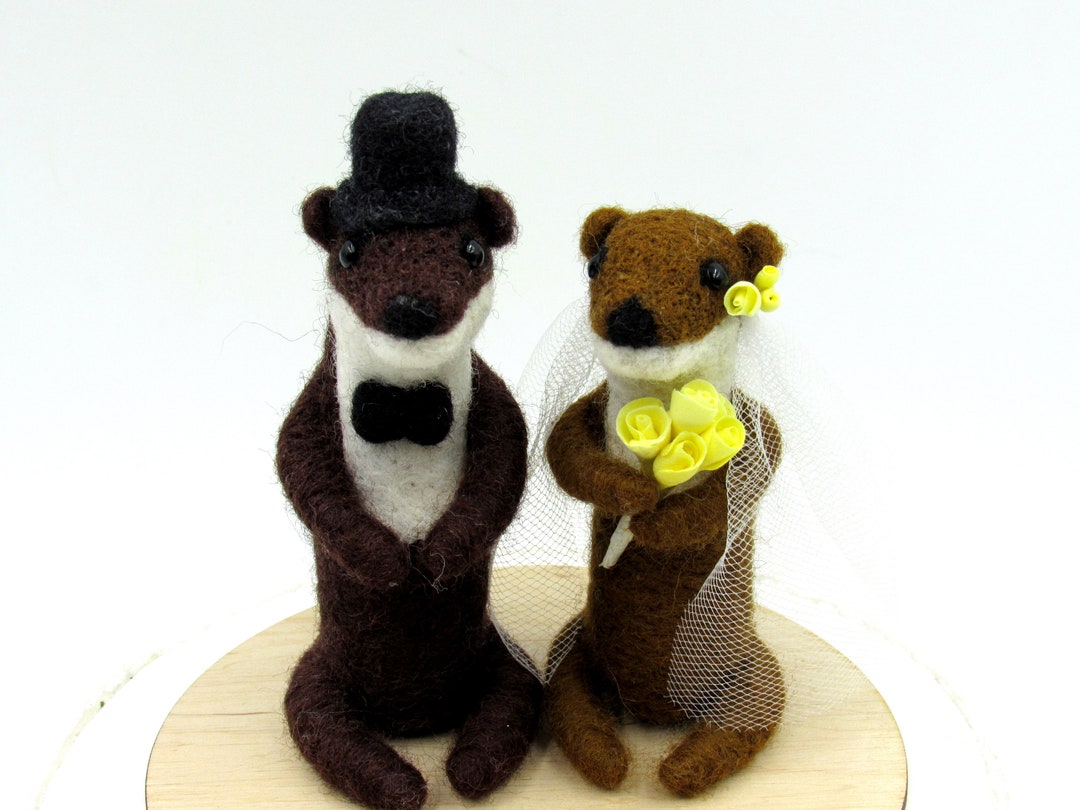Otter Groom and Bride Wedding Gift Otter Wedding Cake Topper - Etsy