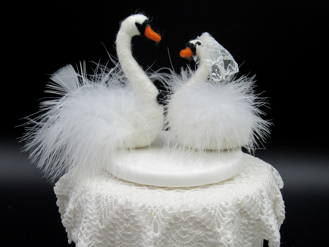 Swan Wedding Cake Topper Personalized Swan Cake Topper Unique | Etsy