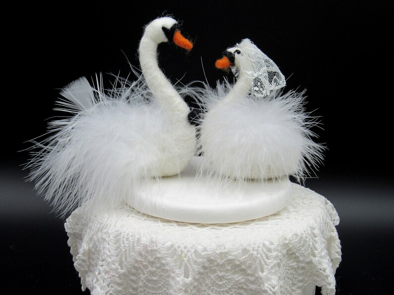 Swan Wedding Cake Topper Personalized Swan Cake Topper Unique - Etsy