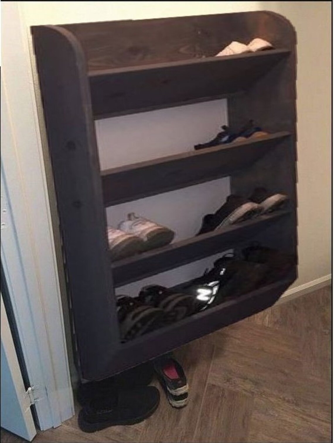 Wall mount shoe storage rack plan storage rack plan Diy | Etsy