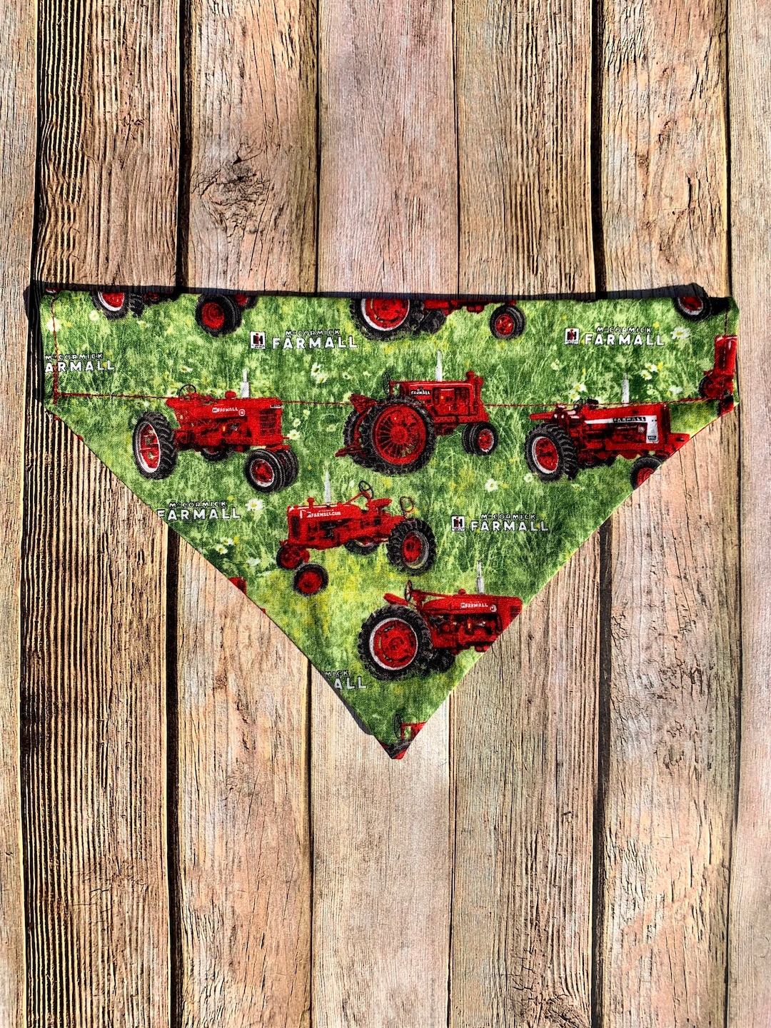 Red Tractor Dog Bandana: Farm Country Over the Collar Pet Gift - Etsy