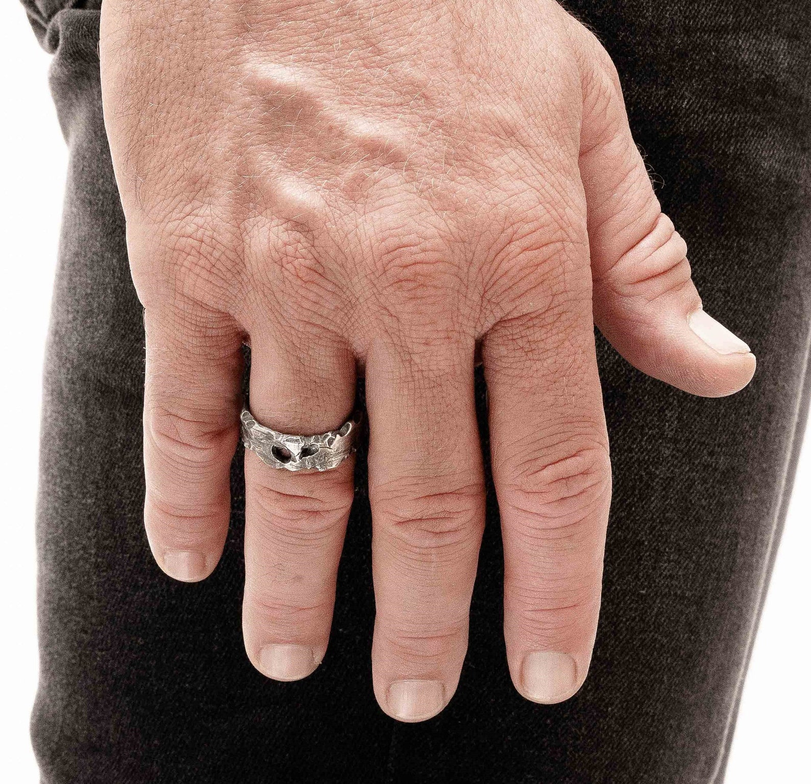 Rough Rocky Textured Edgy Ring Sterling Silver Ring Rustic - Etsy