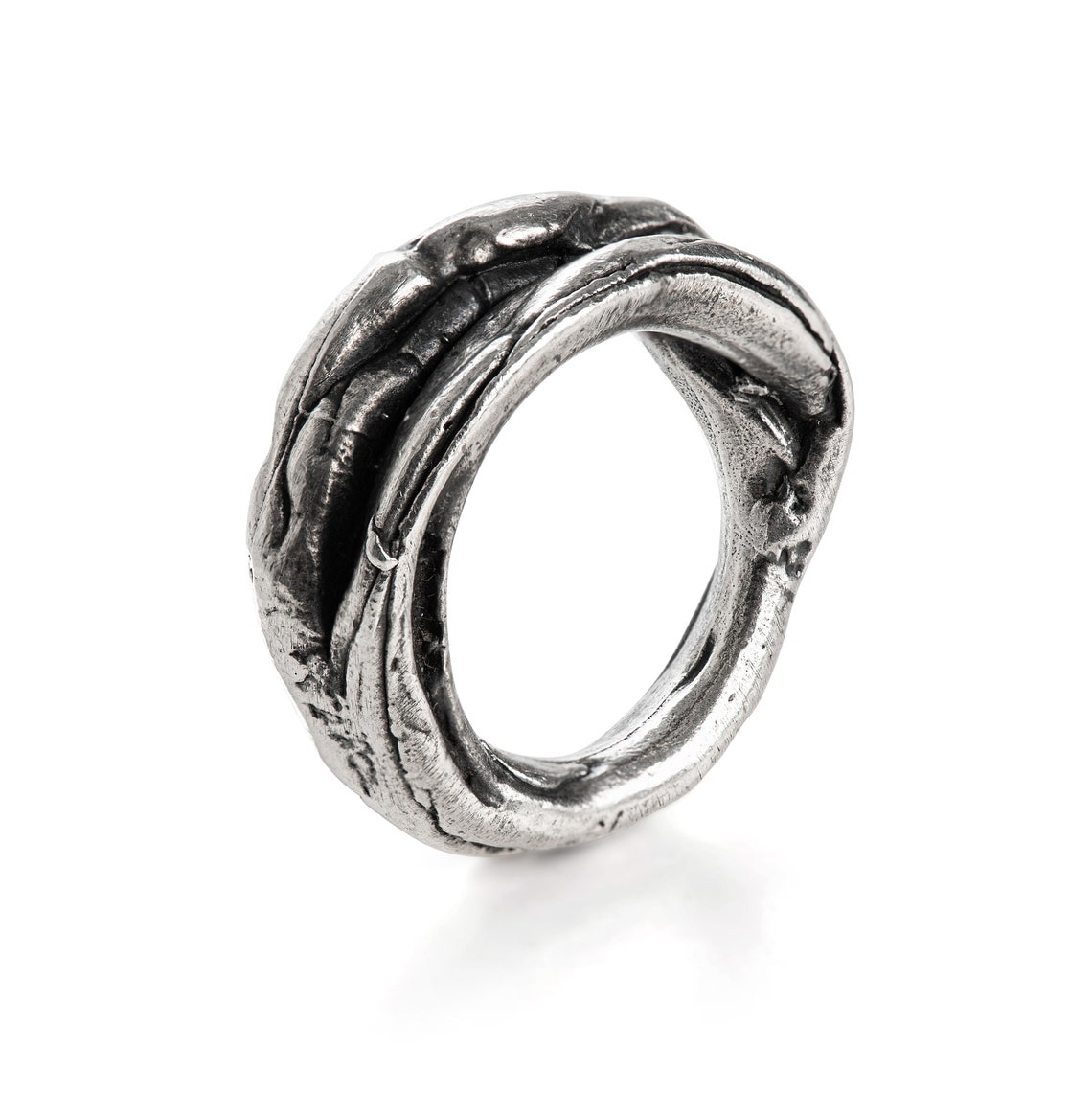 Modern Chunky Ring Large Silver Rings 925 Oxidized Silver - Etsy