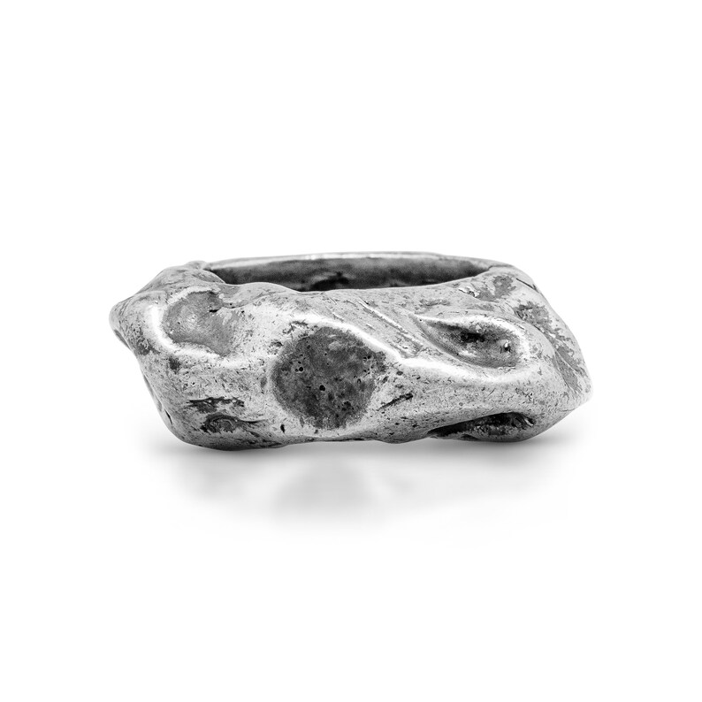 Volcano Large Oxidized Sterling Silver Stackable Ring, Statement Ring ...