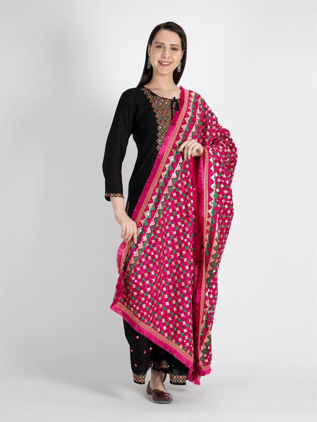 Phulkari Dupatta for Women, Bridal Dupatta, Indian Dupatta Handmade ...