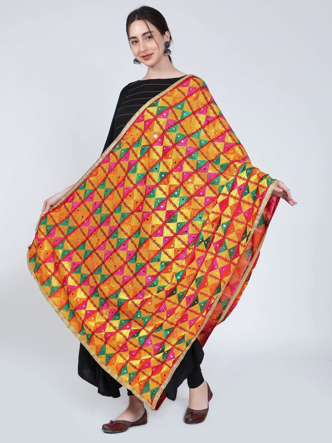 Phulkari Dupatta for Women, Bridal Dupatta, Indian Dupatta Handmade ...