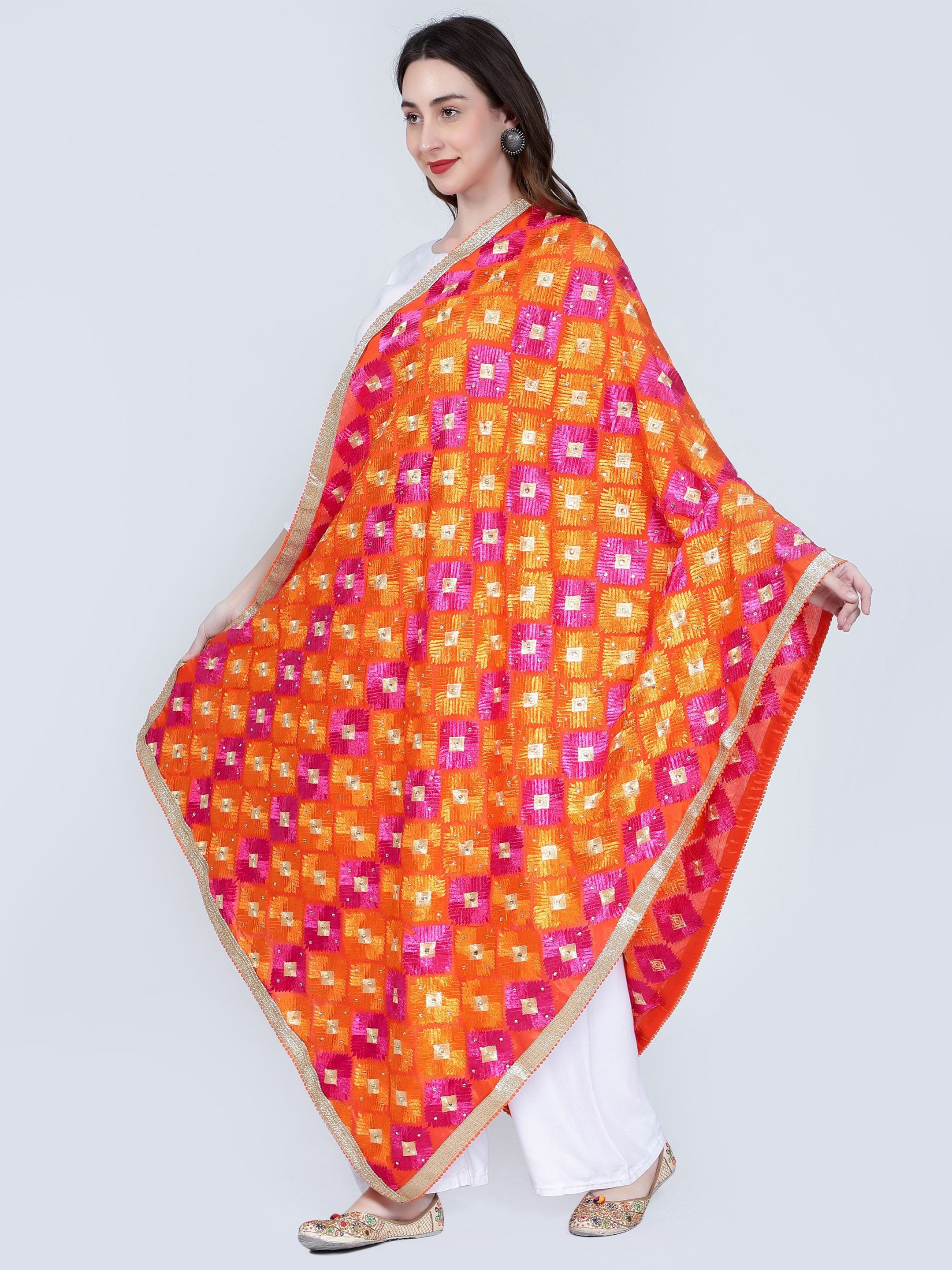 Phulkari Dupatta for Women, Bridal Dupatta, Indian Dupatta Handmade ...