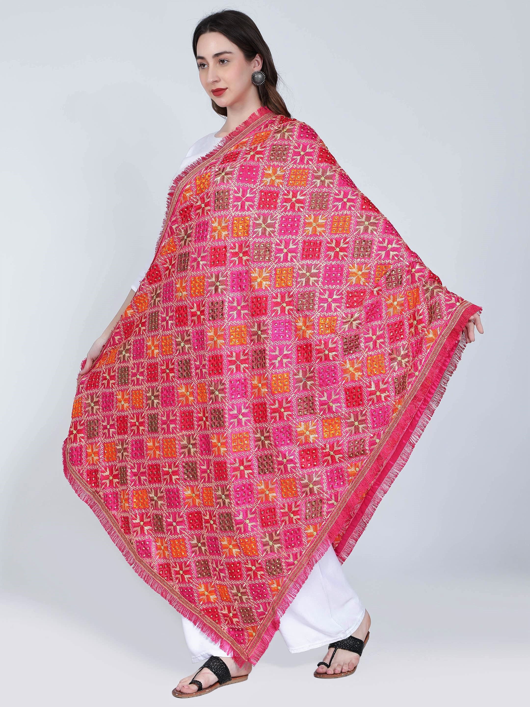 Phulkari Dupatta for Women, Bridal Dupatta, Indian Dupatta Handmade ...