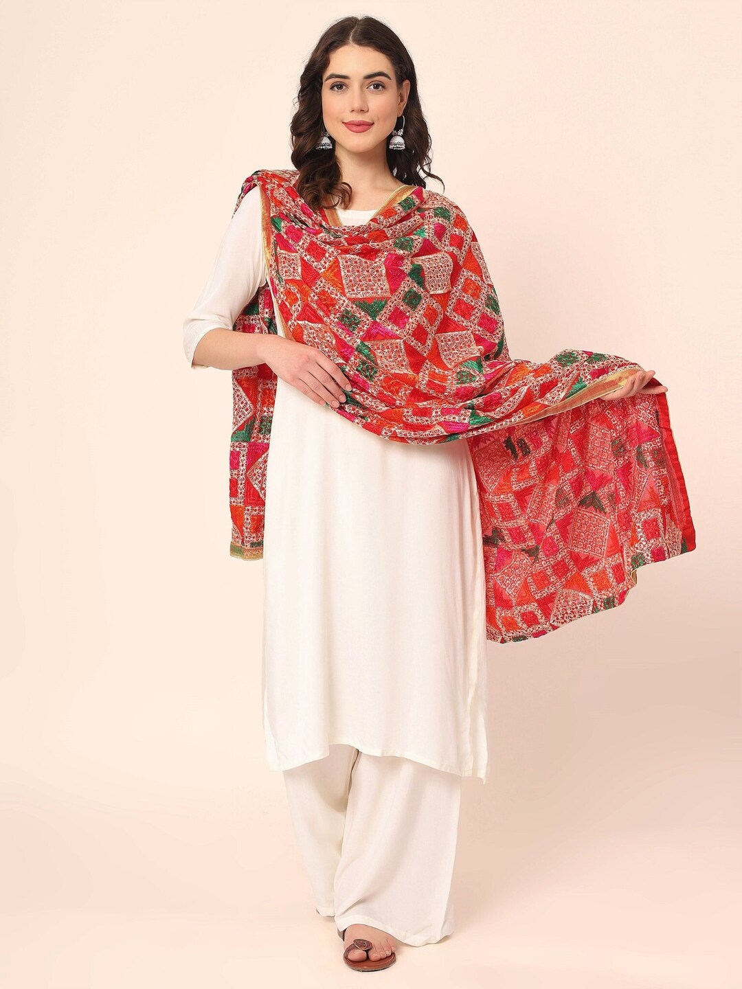 Phulkari Dupatta for Women Light Weight, Fulkari Dupatta, Indian ...