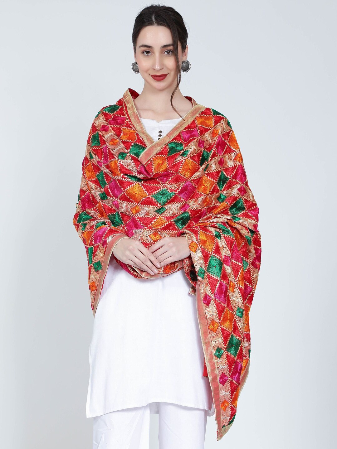 Phulkari Dupatta for Women, Bridal Dupatta, Indian Dupatta Handmade ...