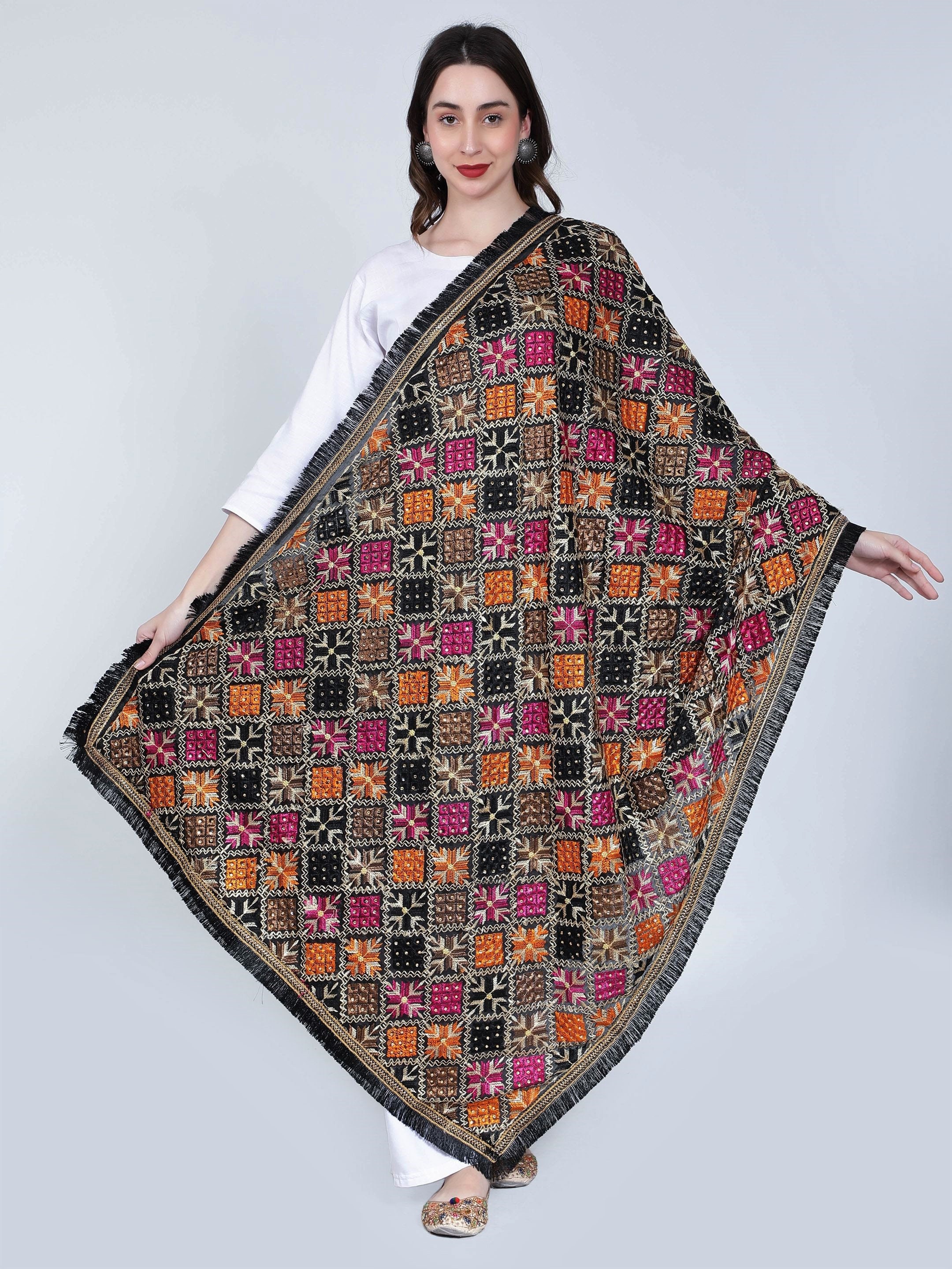 Phulkari Dupatta for Women, Bridal Dupatta, Indian Dupatta Handmade ...