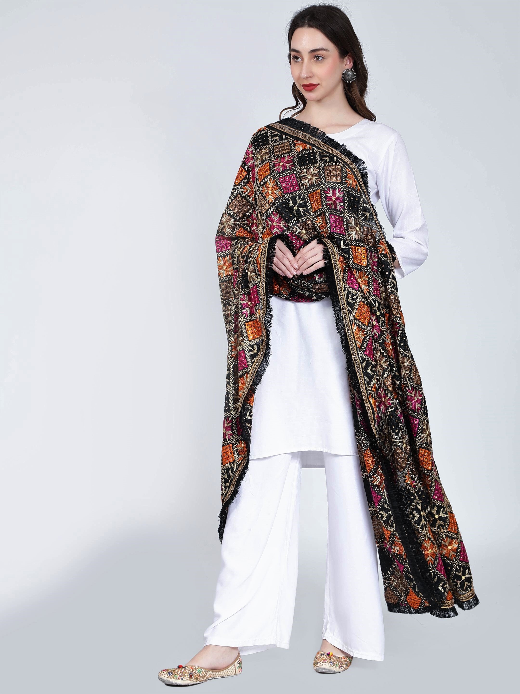 Phulkari Dupatta for Women, Bridal Dupatta, Indian Dupatta Handmade ...