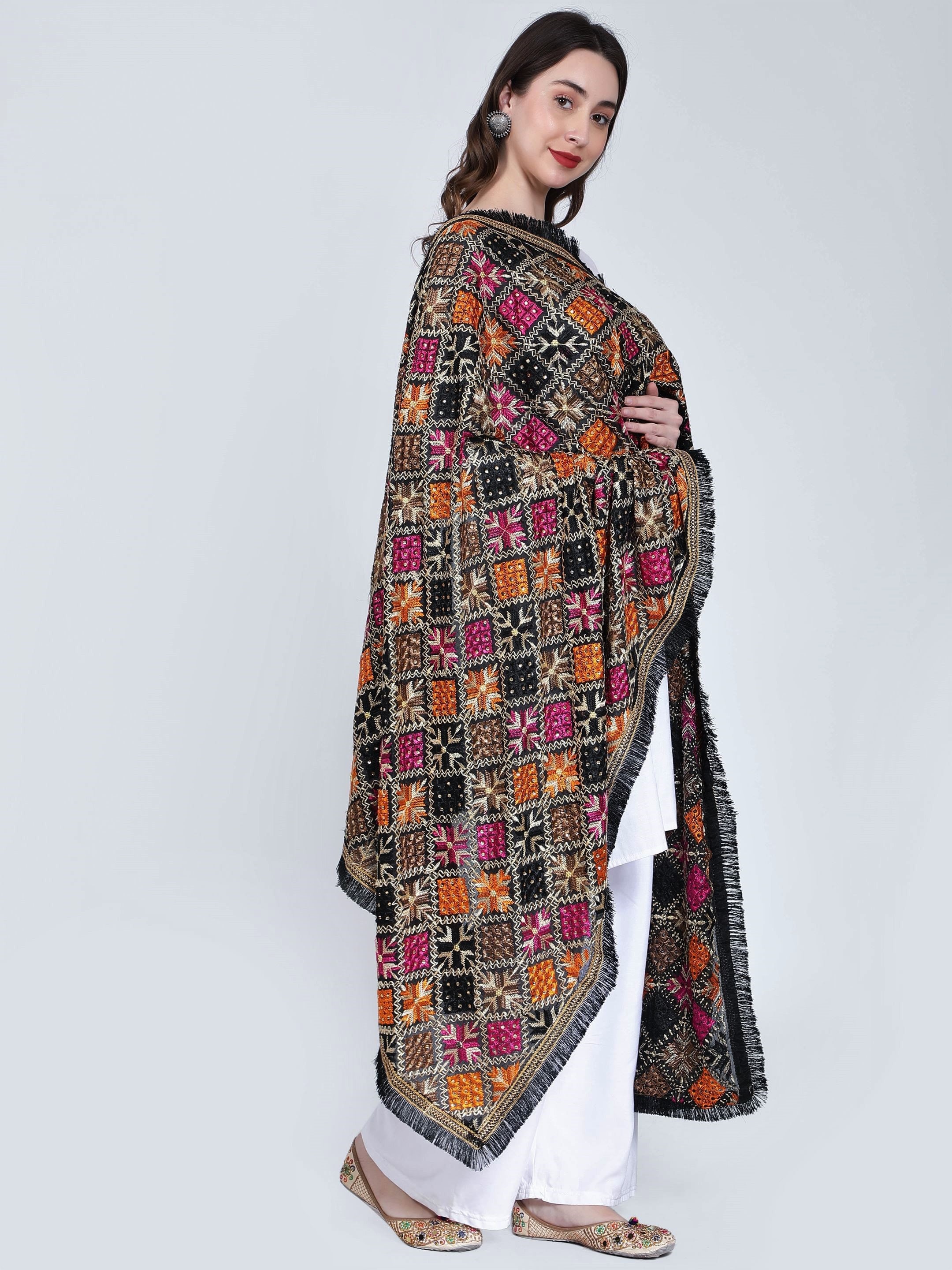 Phulkari Dupatta for Women, Bridal Dupatta, Indian Dupatta Handmade ...