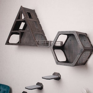 Cat Wall Furniture, Triangular Cat House and Hexagon, Modern Cat Tree ...