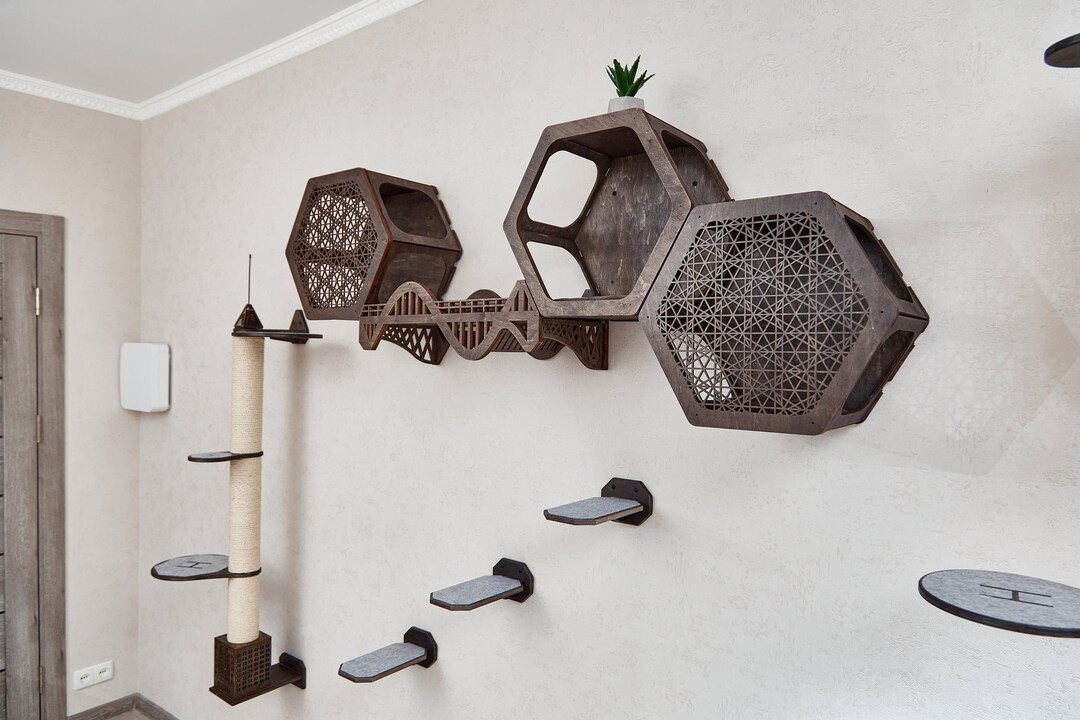 Modern Cat Shelves, Cat Wall Furniture Set, Cat Wall Shelves, Cat ...