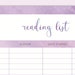 Reading List, Printable Planner Pages, Downloadable Planner Pages ...