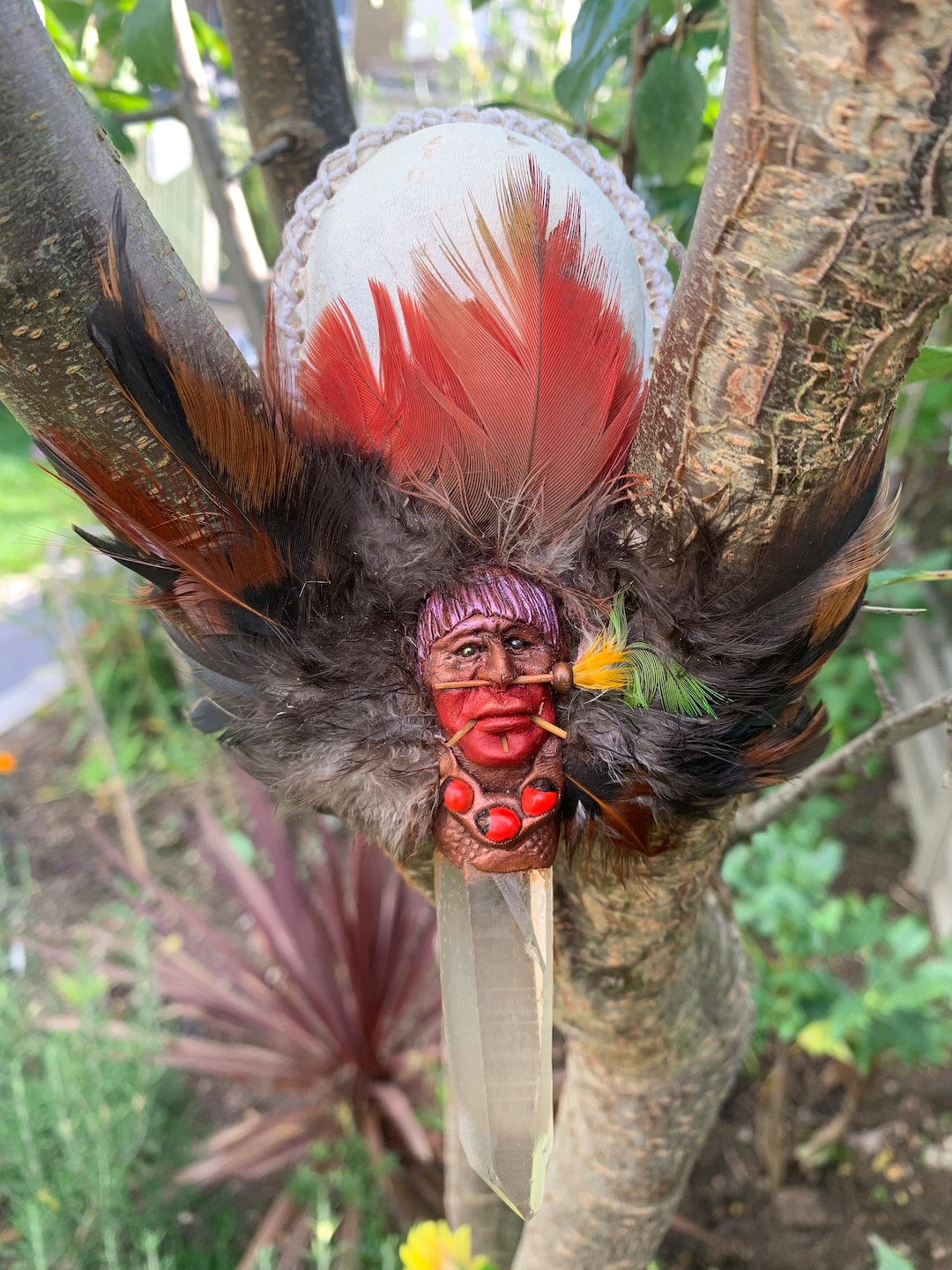 Medicine Man Shamanic Ceremonial Maraca With Large Lemurian Quartz ...