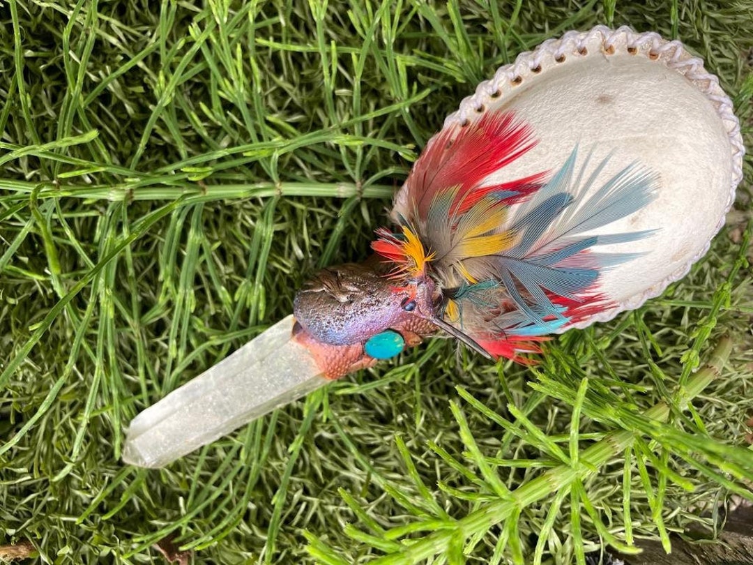 Hummingbird Shamanic Ceremonial Maraca With Large Lemurian Quartz ...