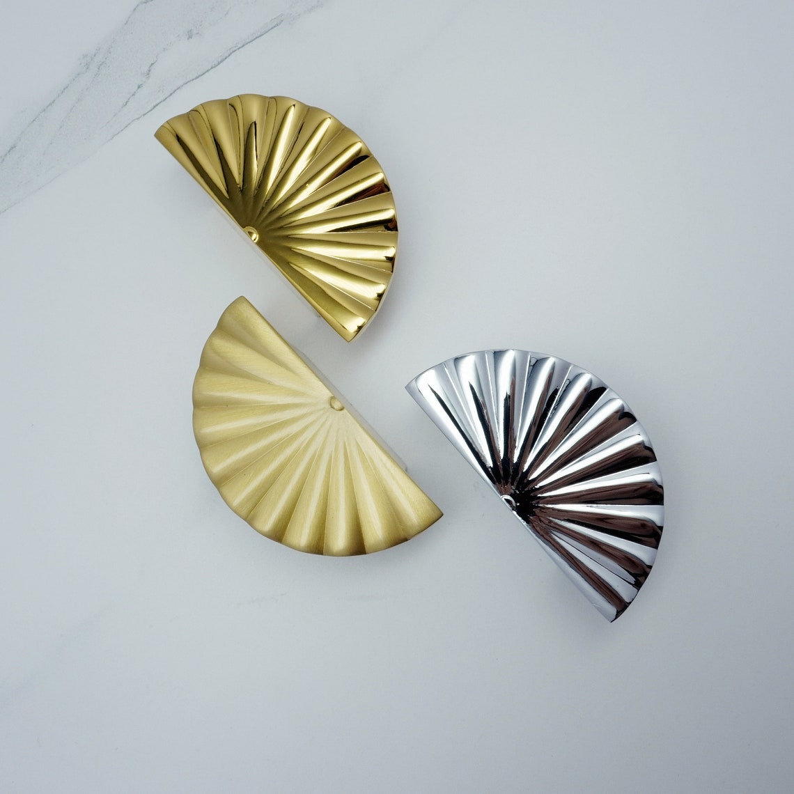 Sunflower Knobs,semicircle Pulls,brass Circle Cabinet Knobs,drawer Pulls,silver Semicircle ...